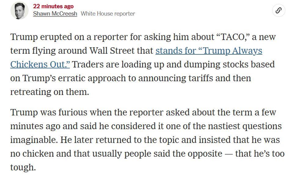 Trump’s TACO – Clarissa's Blog